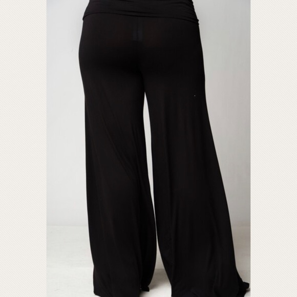 Pants & Jumpsuits | 1x 2x 3x Black High Waisted Plus Size Palazzo Pant ...